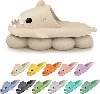Hoomall Pantoufle Requin Adulte Femme Homme Pantoufles Shark Eté Shark ...