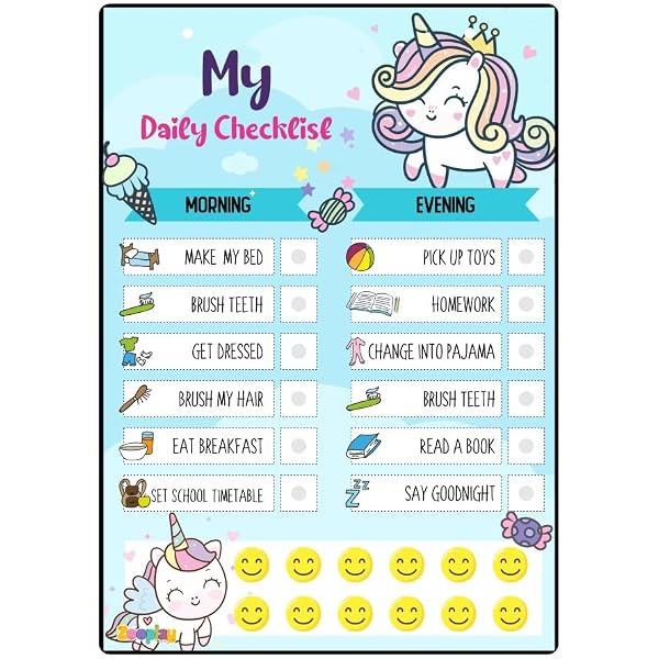 Visual Schedule For Children WERNNSAI Dinosaur Routine Chart For Kids ...
