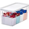 iDesign Storage Box with 4 Dividers, Storage Box with Lid, Versatile as ...