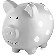 Pearhead Large Ceramic Piggy Bank, Keepsake Ceramic Money Box, Polka ...