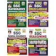 SSC Exam Guide Set 2025, Mathematics, English, General Awareness, Reasoning, Chapterwise Solved ...