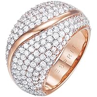 ESPRIT Damen-Ring Lilaia Messing rhodiniert Zirkonia weiß Rundschliff ...