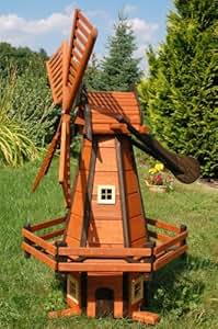 Decorative 1.2M High Dutch Style Windmill Made Of Coated Wood With Ball ...