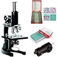 MANIKARN Student Compound Microscope (ISO 9001:2015 Certified) – LED Light, 25 Prepared Slides ...
