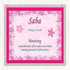 Saba Name Meaning Drinks Mat Coaster Pink: Amazon.co.uk: Office Products