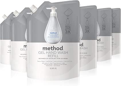 Method Gel Hand Wash Refill, Free & Clear, 34 Ounce (Pack Of 6): Amazon ...