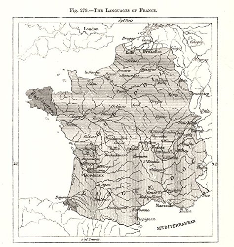 Languages Of France Langue Doil Langue Doc Occitan Sketch Map ...
