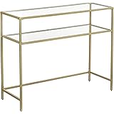 VASAGLE Console Table, Tempered Glass Table, Modern Sofa or Entryway ...
