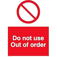 Do Not Use Out Of Order Safety Sign - 1.2mm Rigid plastic 300mm x 200mm ...