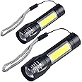 TechPride Rechargeable LED Torch Combo | Mini High Lumen Flashlights with Zoom, 3 Light Modes ...