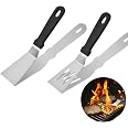 Quixotical 2 Pcs Griddle Spatula Set, Stainless Steel BBQ Spatulas and ...