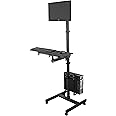 Isomars Computer Standing Desktop Workstation with Monitor Mount ...