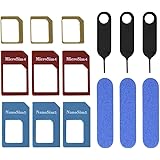 SIM Card Adapter Kit with SIM Ejector Pin Convert Nano SIM to Micro SIM ...