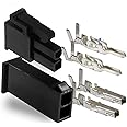 Molex 2 Pin Black Connector Pitch 4.20mm.0165" w/18-24 AWG Pin Mini-Fit ...