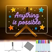 DWOOKE LED Message Board with 7 Colors Pen/Stand,Acrylic Dry Erase ...