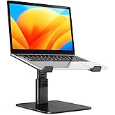 Glangeh Laptop Stand Adjustable Height, Ergonomic Air-Ventilated Laptop ...