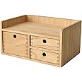KIRIGEN Wood Desktop Organizers with Drawers Home Workspace Office ...