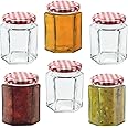 MEETOZ Glass Jam Jars-6 Pack Airtight 280ml,Glass Preserve Pots with ...
