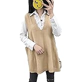 YESNO Women Loose Swing Chunky V-Neck Sweater Vests Oversized Knit ...
