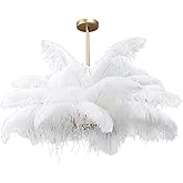 Ostrich Feather Ceiling Light,3 Light White Feather Chandelier Creative ...