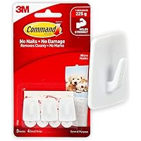 Command Micro Hooks with Command Adhesive Strips (1 Pack of 3 Hooks) : Amazon.co.uk: DIY & Tools