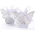 50 scatole per bomboniere tagliate al laser a forma di farfalla, per ...