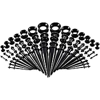 saerryor 50PCS Ear Stretching Kit, 14G-00G Acrylic Ear Taper Kit and ...