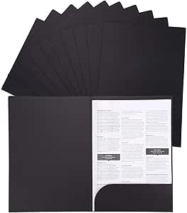 10 Pcs A4 Kraft Paper File Folder with Cards Slot Book Pockets Project ...