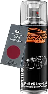 Vernice spray RAL 3005 rosso vinaccia opaco 2K acrilico bomboletta ...