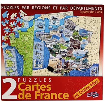 IMAGIN - Puzzle carte de France régions et départements 30x30x0.5cm ...