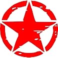 Onlinemart Pack of 2 Red Star Decal for Royal Enfield Bullet/Bike ...