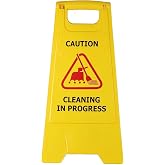 TARGET HYGIENE Cleaning Progress Sign Board, yellow caution sign board ...