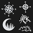 GORGECRAFT 5 Sheets 5 Styles Compass Car Stickers and Decals Adhesive ...