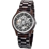 Alienwork IK Automatic Watch Men Women Silver Leather Strap Black ...
