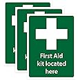 RDLCAR First Aid Sign - First Aid Kit Sign Located Here - Durable, Pack ...