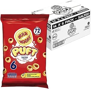 Hula Hoops Puft Salted Multipack Crisps 6x15g, Case of 14 : Amazon.co.uk: Grocery