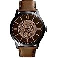 Fossil Townsman Brown Dial Automatic Skeleton Me3155 Men's Watch, White ...