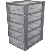 A4 Plastic Slim Storage Drawers Tower Unit Office Desktop Tabletop Home ...