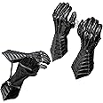 Medieval Knight Gauntlets Gothic Gloves 18G Steel Black Finish Armor ...