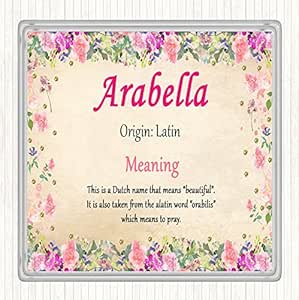 Arabella Name Meaning Drinks Mat Coaster Floral: Amazon.co.uk: Office ...