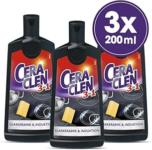 Ceraclen Glaskeramik Reiniger und Pfleger, Cera Clen, 3er Pack (3 x 200 ...