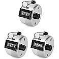 QWORK® 3 Pcs Metal Tally Counters, 4-Digit Hand Held Mechanical Clicker ...