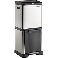 VonHaus Recycling Sensor Bin for Kitchen Waste - Automatic LED Motion Detection Lid - Large 70L ...