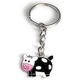 FizzyButton Gifts Panda Keyring Key Ring with Enamel Charm and Silver ...
