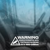 Platinum Place 5 x BLACK WARNING DASH CAM Recording-30x87mm WINDOW ...