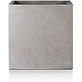 IDEALIST 30cm Square Planter for Garden | Grey Reinforced Stone Flower ...