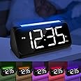 Alarm Clock Bedside with Night Light, Simple Large LED Display Big ...