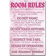MATou Pink Room Decor For Teen Girls Room Rules Sign Bedroom Door Decor ...