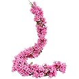 JUSTOYOU 2 Pcs 5.7FT Artificial Flowers Cherry Blossom Sakura Hanging ...