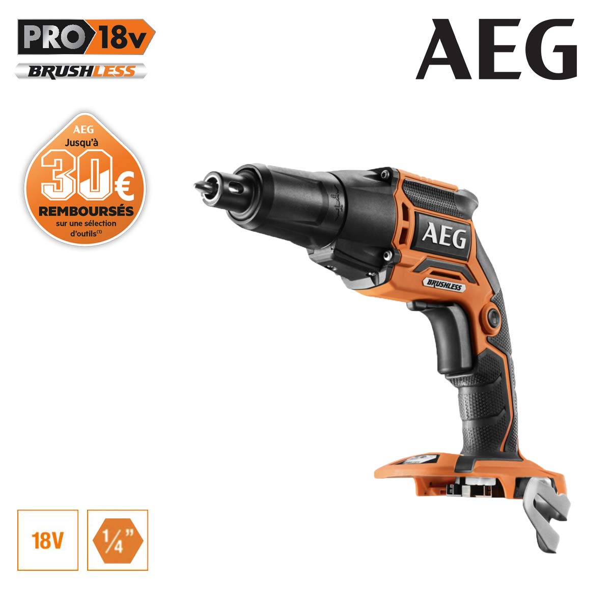 ᐅ AEG 18 V Brushless Plattenschrauber ohne Akku und Ladegerät BTS18BL-0 ...